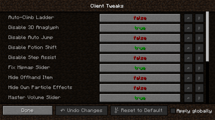 Client Tweaks - Mods - Modrinth